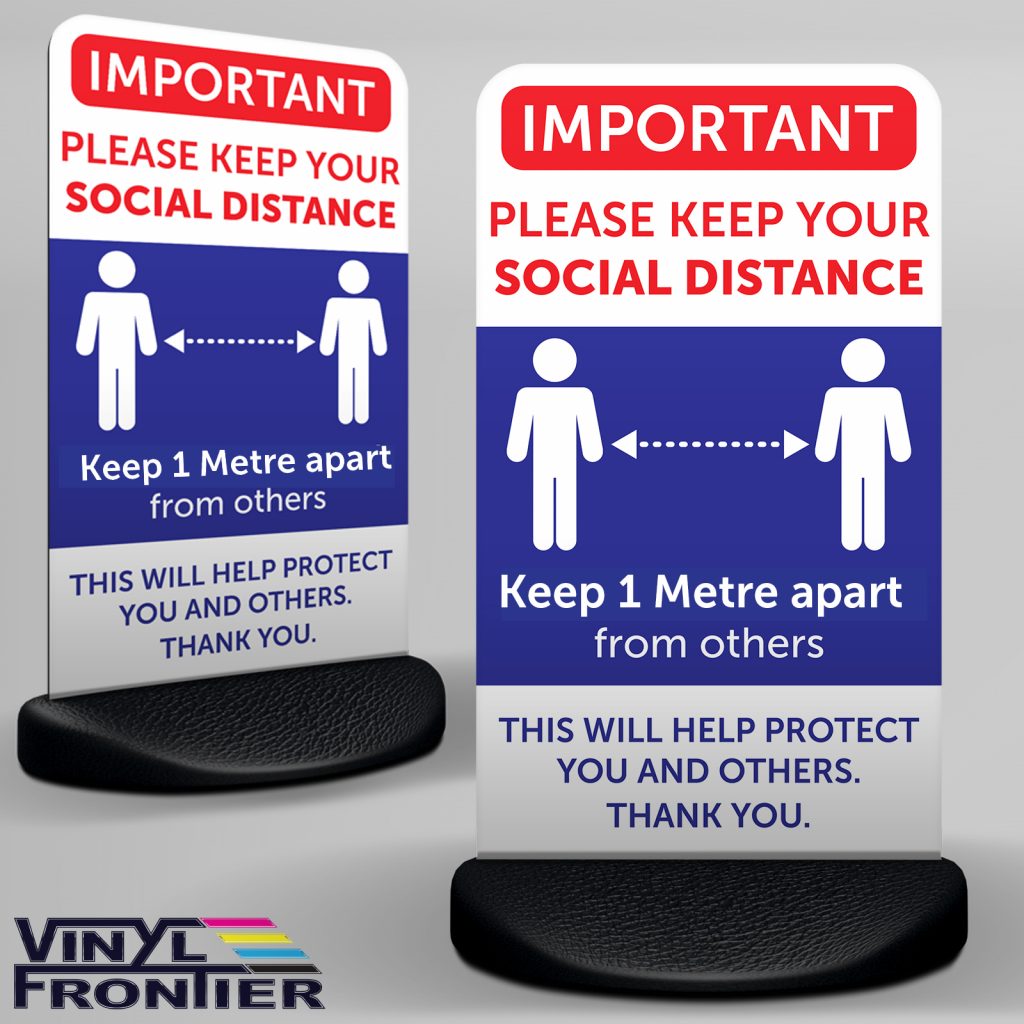 Social Distancing Pavement Sign – Vinyl Frontier