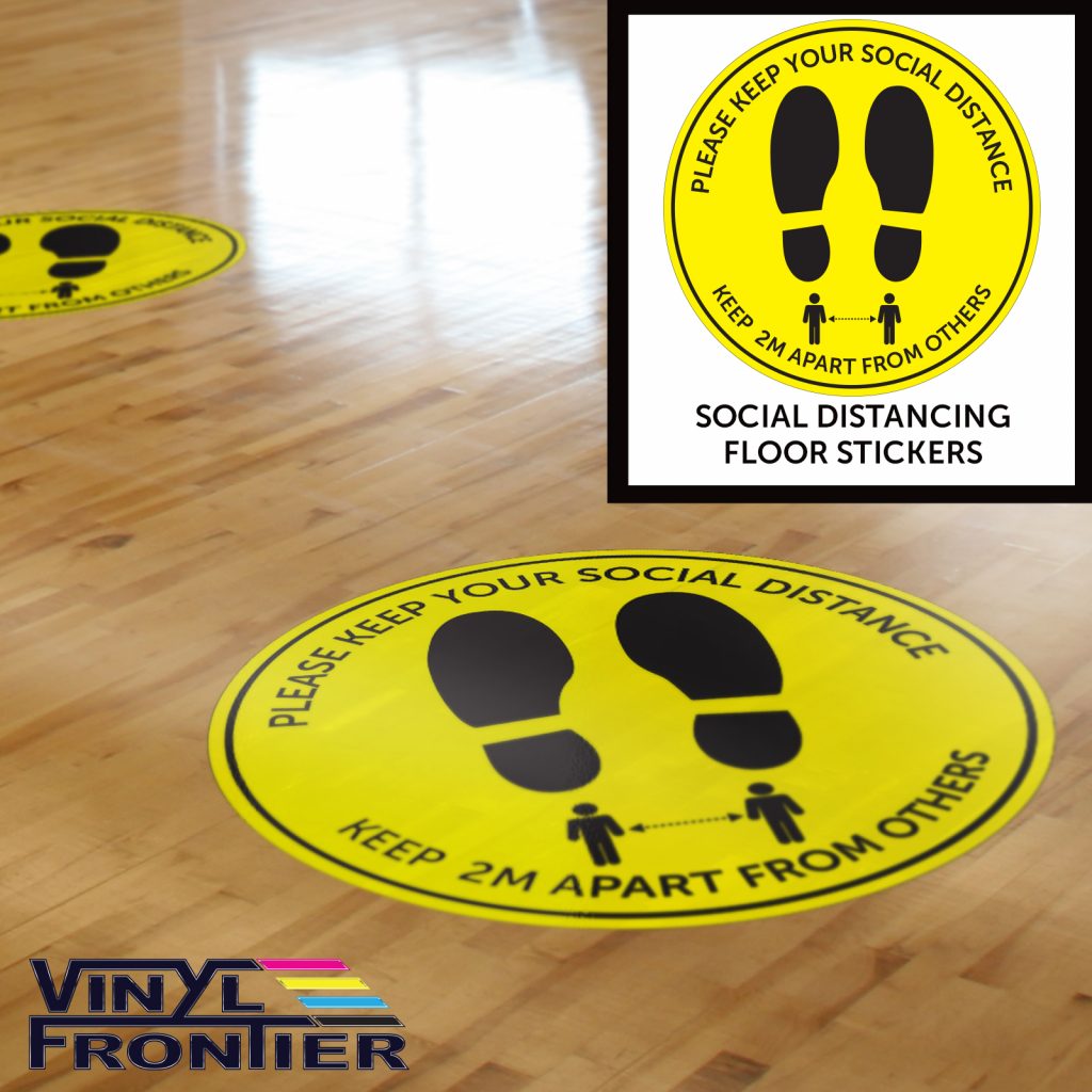 Social Distancing Floor Stickers/Markers – Vinyl Frontier