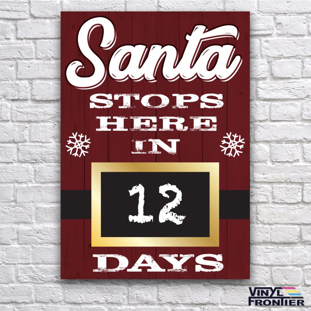 Christmas Countdown Santa Sign – Vinyl Frontier